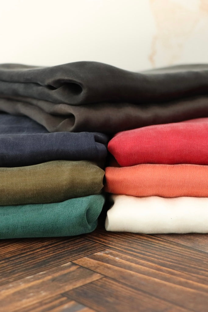 Scarlet Cairo Sandwashed Lyocell Viscose | Surge Fabric Shop