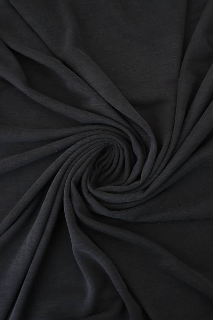 Black Cupro Slub Jersey | Surge Fabric Shop