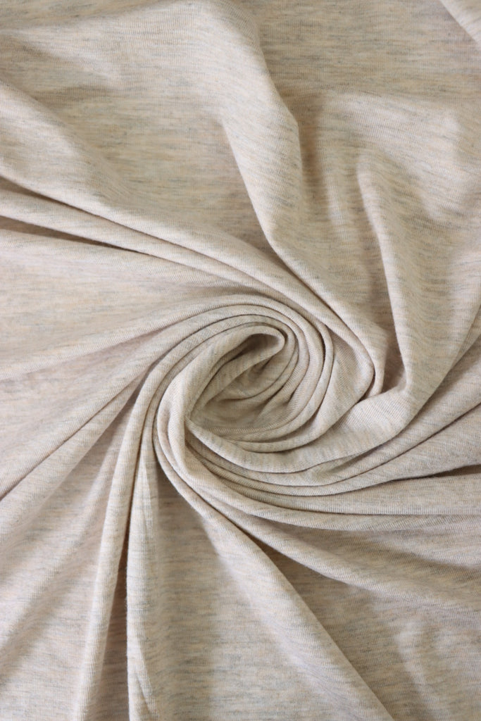 Heathered Oatmeal Our Favorite Rayon Spandex Jersey | Surge Fabric Shop
