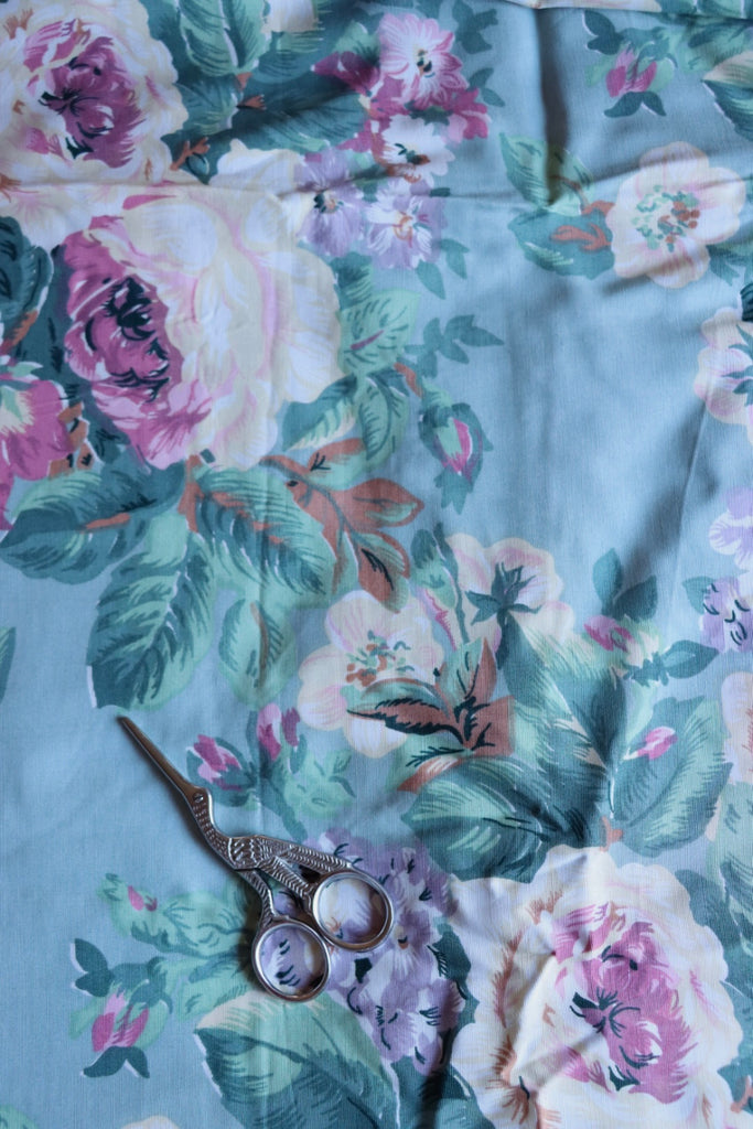 3YD 20IN Palm Floral Satin | Kayla's Destash | Surge Fabric Shop