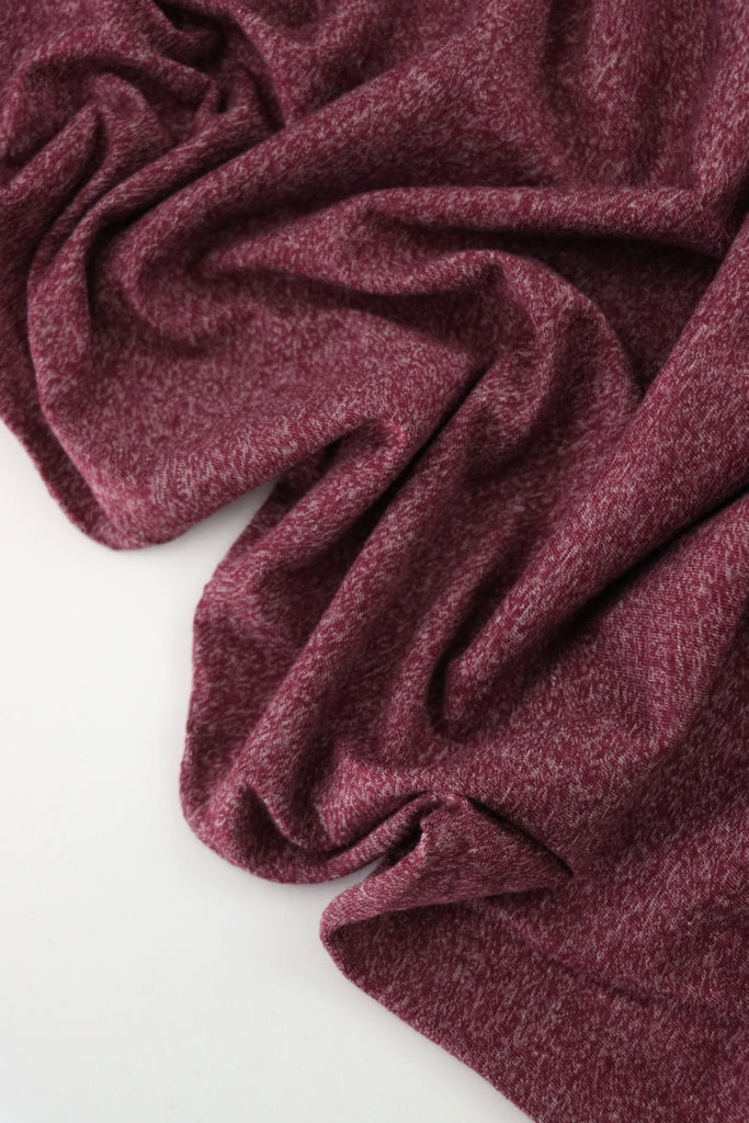 Marled Wine Tri-Blend Jersey & Rib Knit | Surge Fabric Shop