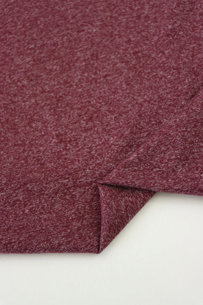 Marled Wine Tri-Blend Jersey & Rib Knit | Surge Fabric Shop