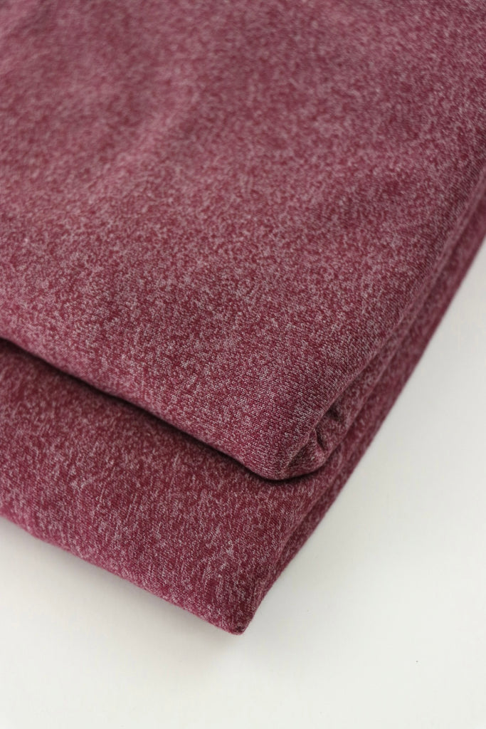 Marled Wine Tri-Blend Jersey & Rib Knit | Surge Fabric Shop