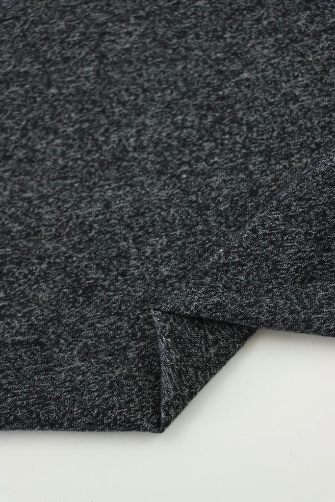 Marled Black Tri-Blend Jersey & Rib Knit | Surge Fabric Shop