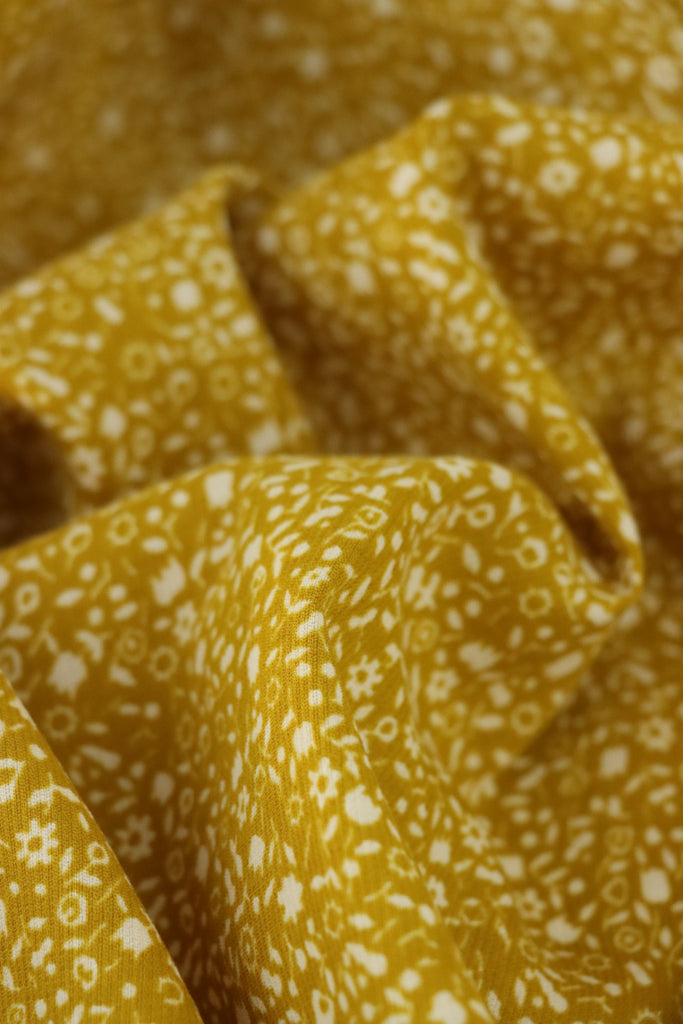 Golden Hour Floral 100% Organic Cotton Textured Woven | Surge Fabric Shop