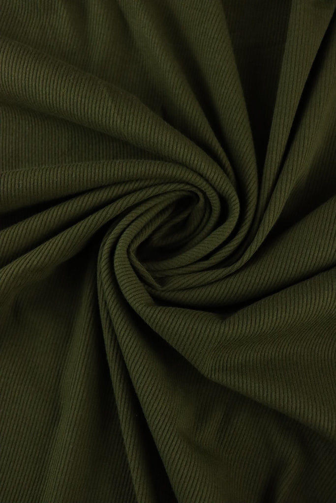 Olive Vaeroy 2x1 Rib Knit | Surge Fabric Shop