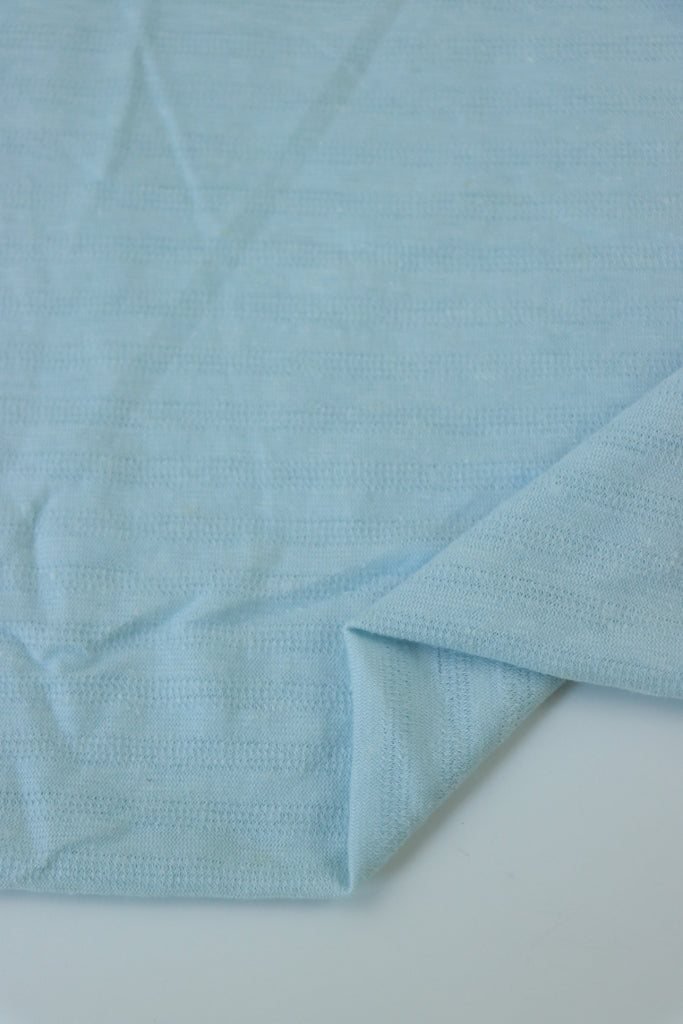 Powder Blue Textured Stripe Organic Cotton & Hemp Jersey | Surge Fabric ...
