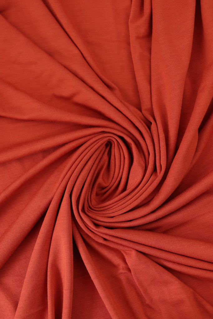 Burnt Orange Bamboo Spandex | Designer Deadstock | Surge Fabric Shop