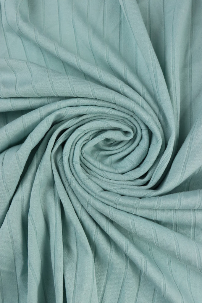 Dusty Mint Seville Wide Rib Knit | Surge Fabric Shop