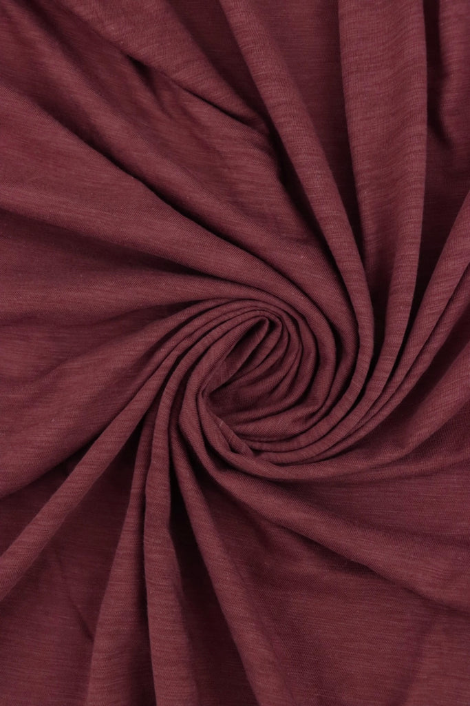 Wine Cotton Modal Slub Jersey Knit | Surge Fabric Shop