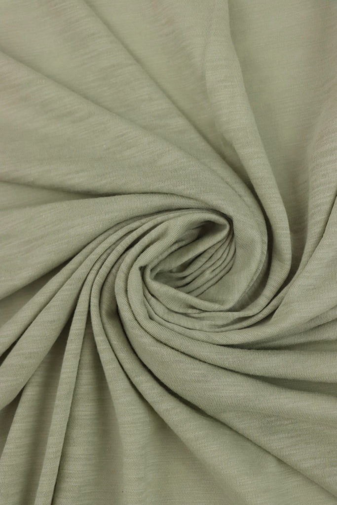 Misty Mint Cotton Modal Slub Jersey Knit | Surge Fabric Shop