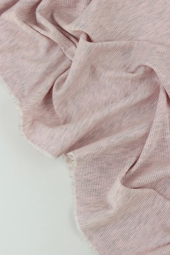 Light Heathered Pink 2x2 Tencel Spandex Rib Knit | Surge Fabric Shop