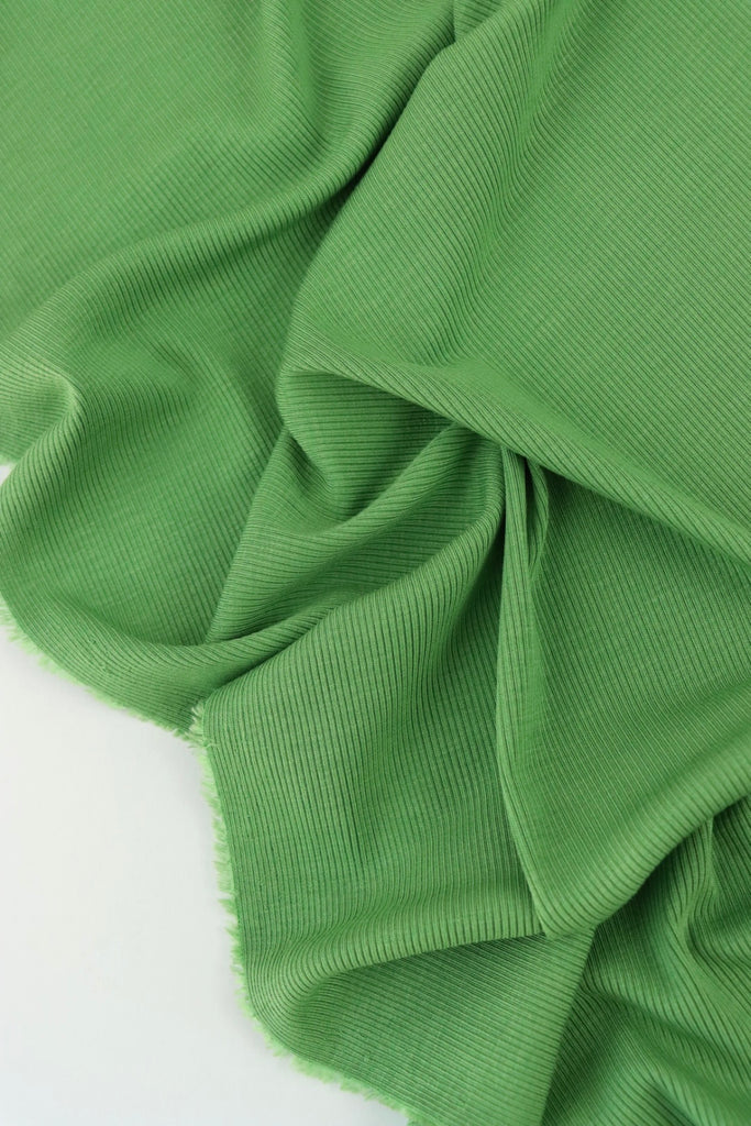 Scheele's Green 2x2 Tencel Spandex Rib Knit | Surge Fabric Shop