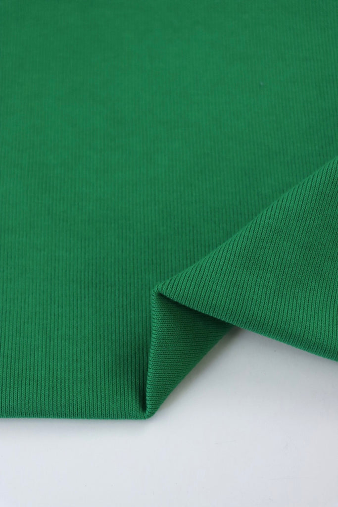 Lucky Green 100% Cotton Rib | By The Half Yard | Surge Fabric Shop