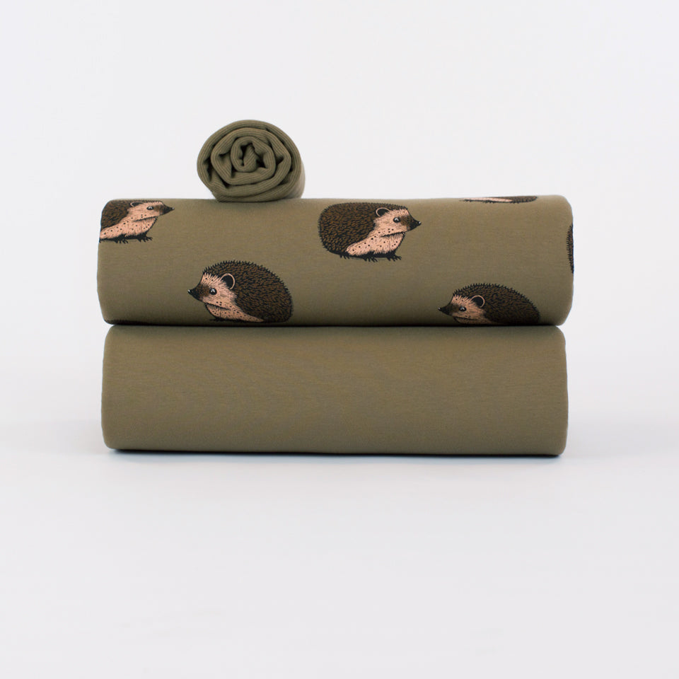 Hedgehog French Terry | Beech Green | See You At Six | By The Half Yar ...