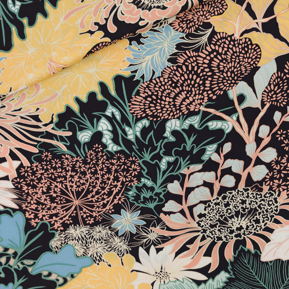 Sea Garden Ecovero Viscose Satin | See You At Six | By The Half Yard ...