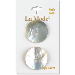 1" White Shell Buttons | LaMode | Surge Fabric Shop