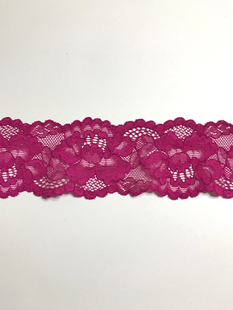Magenta 2.5" Wide Stretch Lace | Surge Fabric Shop