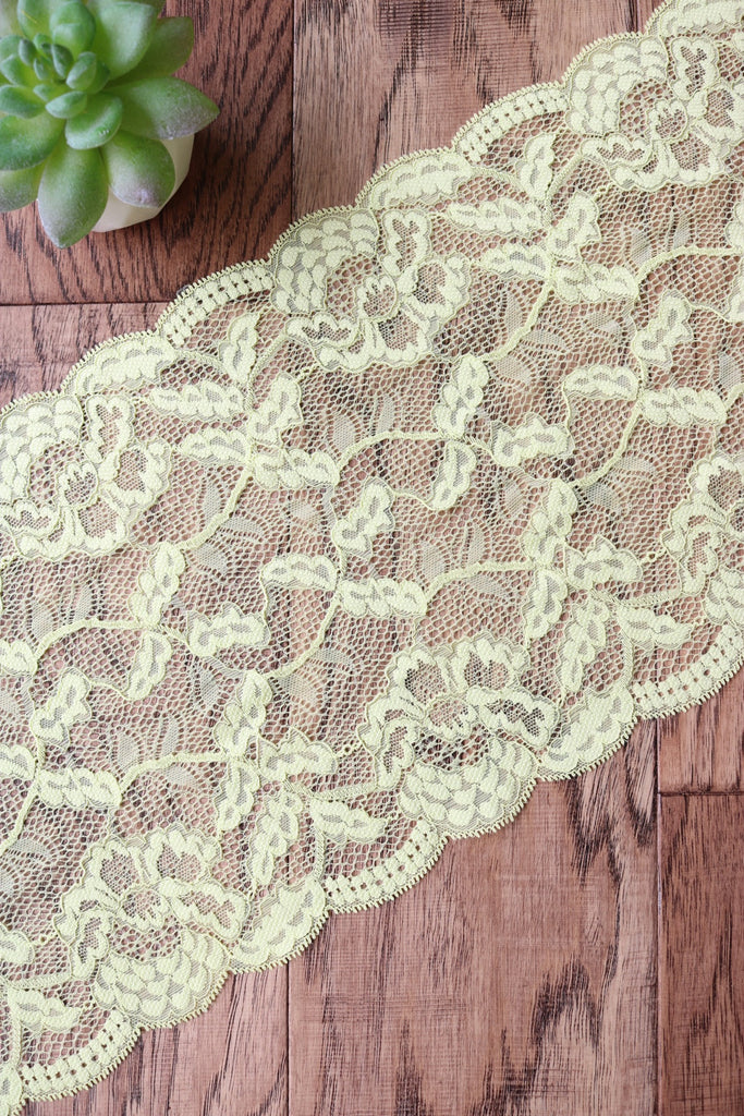 Limón 9" Wide Stretch Lace | Surge Fabric Shop