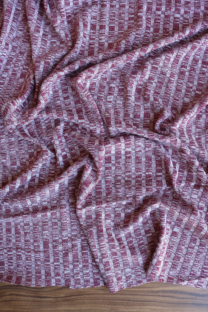 Marled Burgundy 9x4 Rib Knit | Surge Fabric Shop
