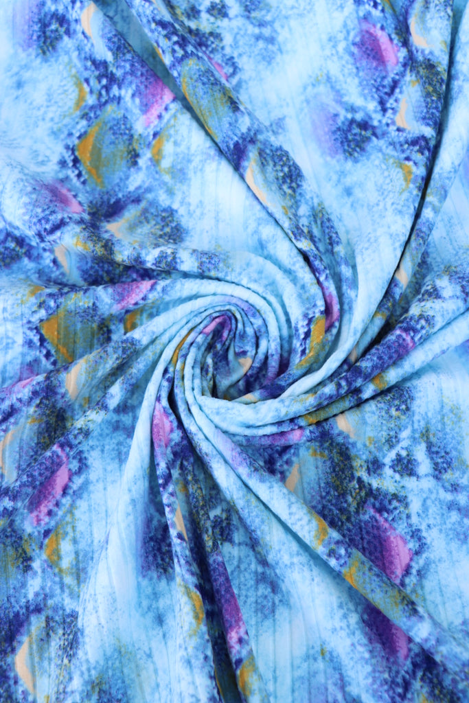 Reggie (Blue) Yummy 8x3 Rib Knit | Surge Fabric Shop