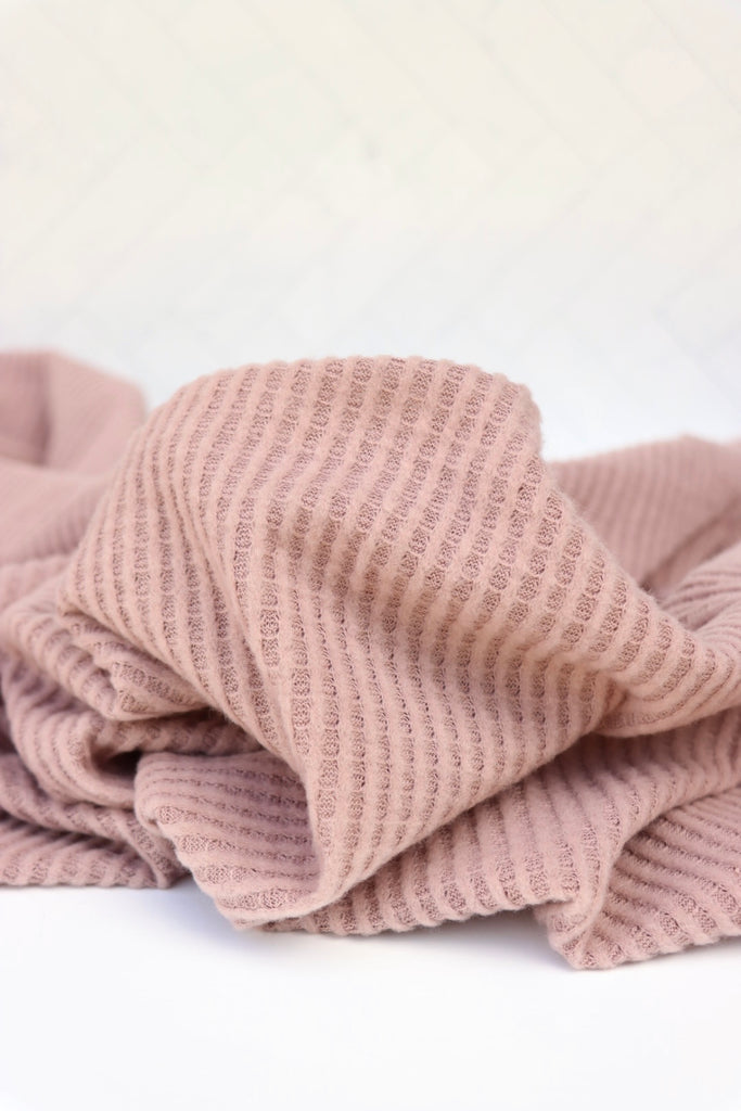 Taupe Brushed Waffle Sweater Knit | Surge Fabric Shop