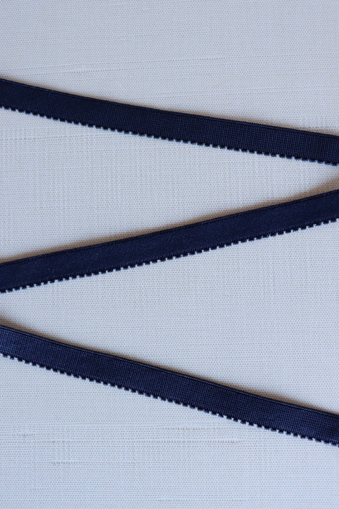 Navy Plush Back Satin Strap, Picot Elastic & Closures | Surge Fabric Shop