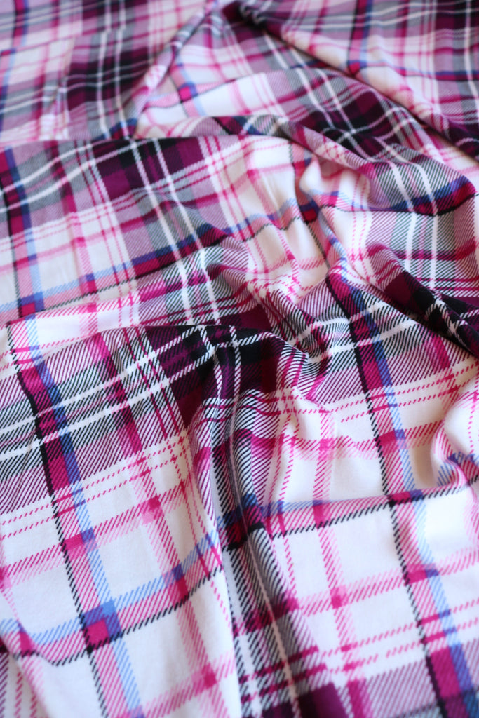 Berry Jam Plaid Double Brushed Poly | Surge Fabric Shop