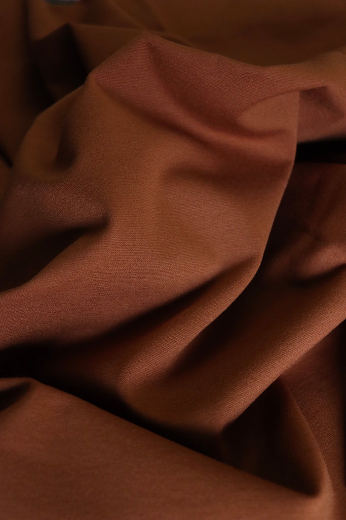 Chutney Brown Viscose Nylon Ponte | Surge Fabric Shop