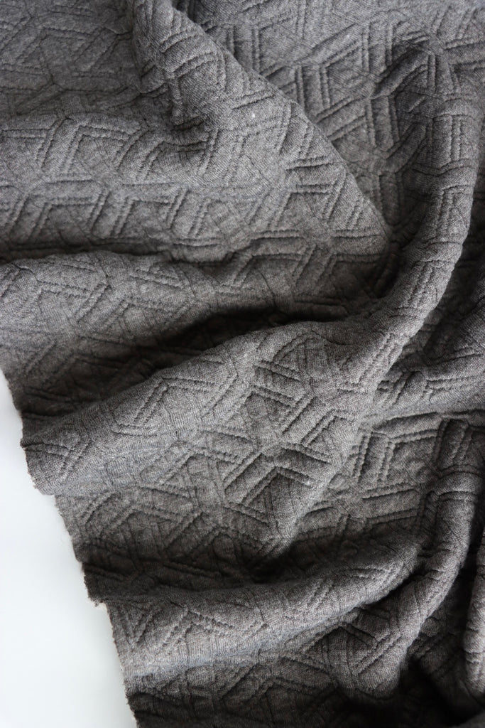 Dark Gray Interwoven Squares Quilted Knit | By The Half Yard | Surge ...