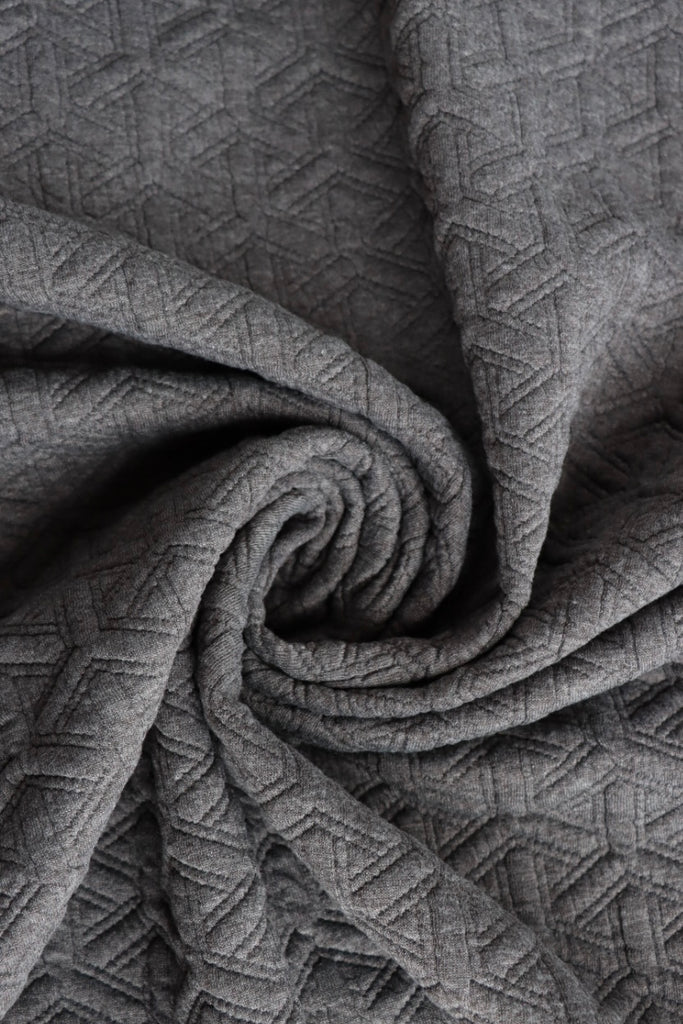 Dark Gray Interwoven Squares Quilted Knit | By The Half Yard | Surge ...
